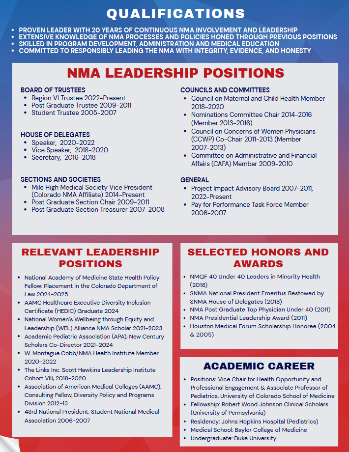 NMA Leadership Position Candidate - Brandi Freeman, MD, MS - National ...